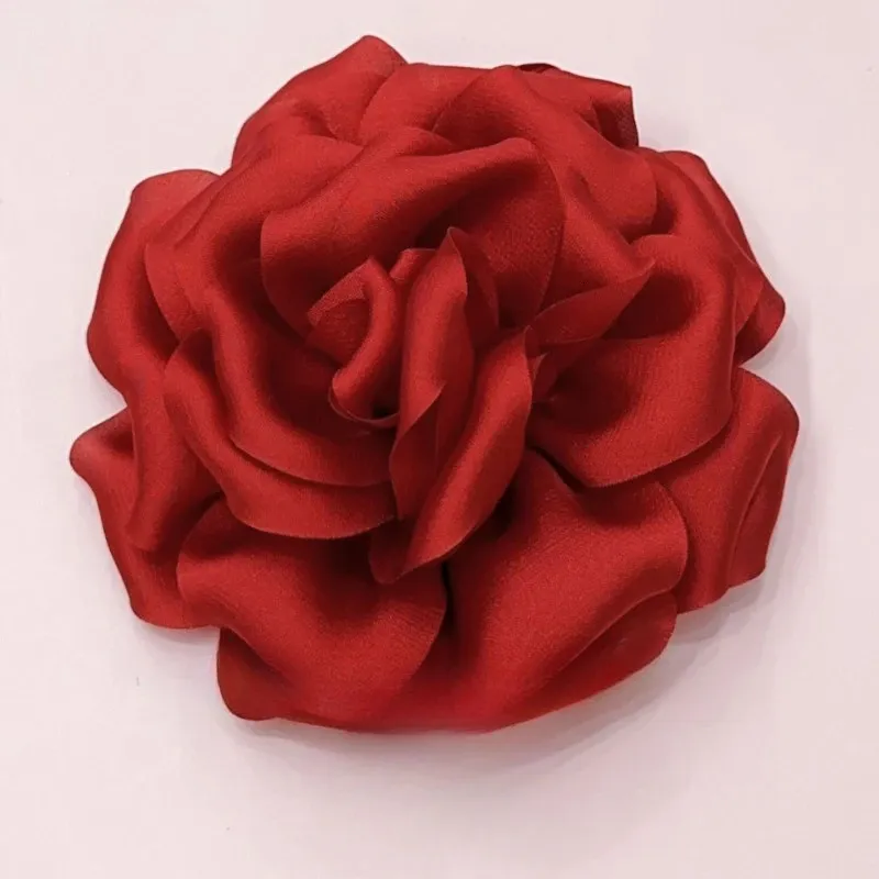 Handmade 11cm Fabric Rose Flower Brooch Korean Fashion Corsage Lapel ...