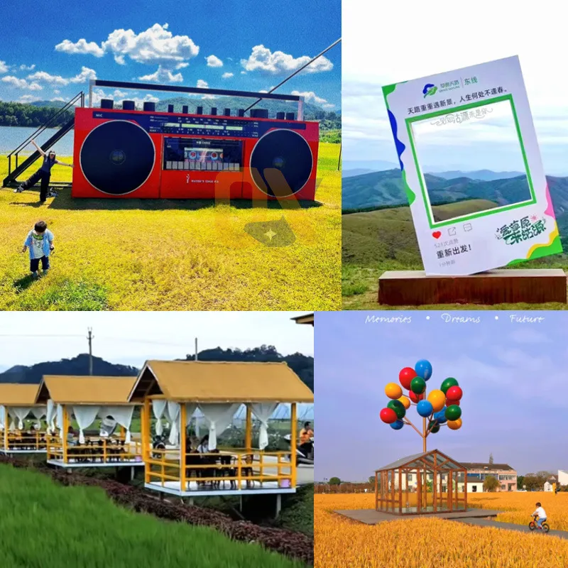 Outdoor Giant Radio Check-in Photo Viewing Platform with Stand and ...