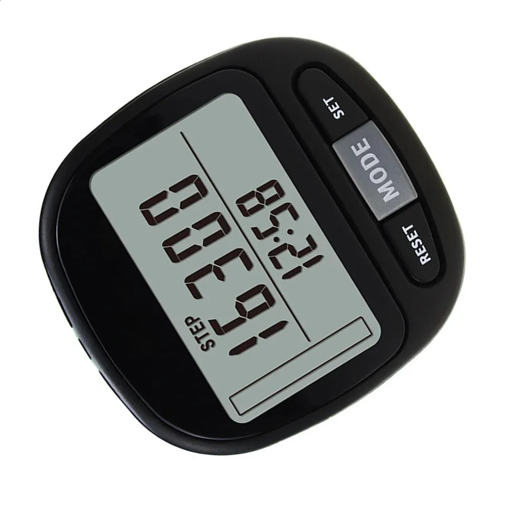 250529 Black LCD Large Screen Step Counters 3D Pedometers With Calorie, Distance, Memory ...