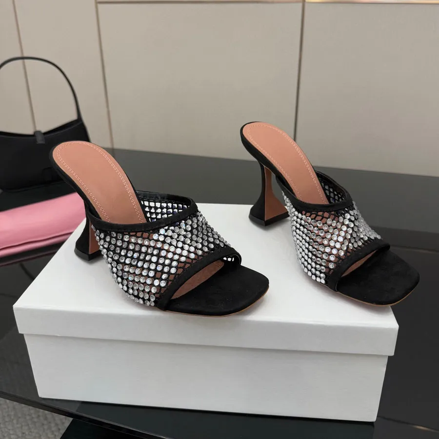 Rhinestone bow heels high-heeled sandals with silk and genuine leather ...