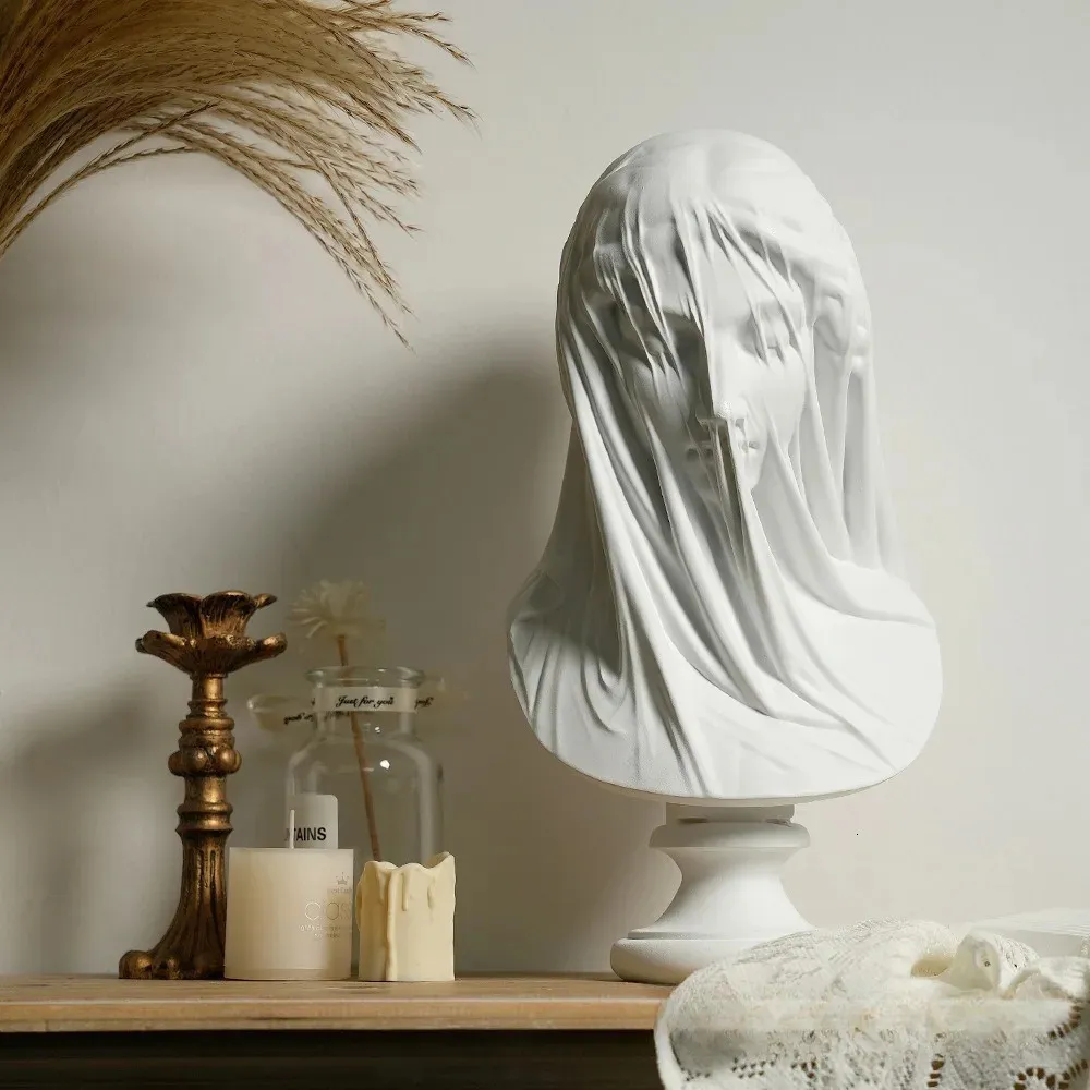 Veiled Lady Bust Statue Greek Goddess Sculpture For Home Decor Classic ...