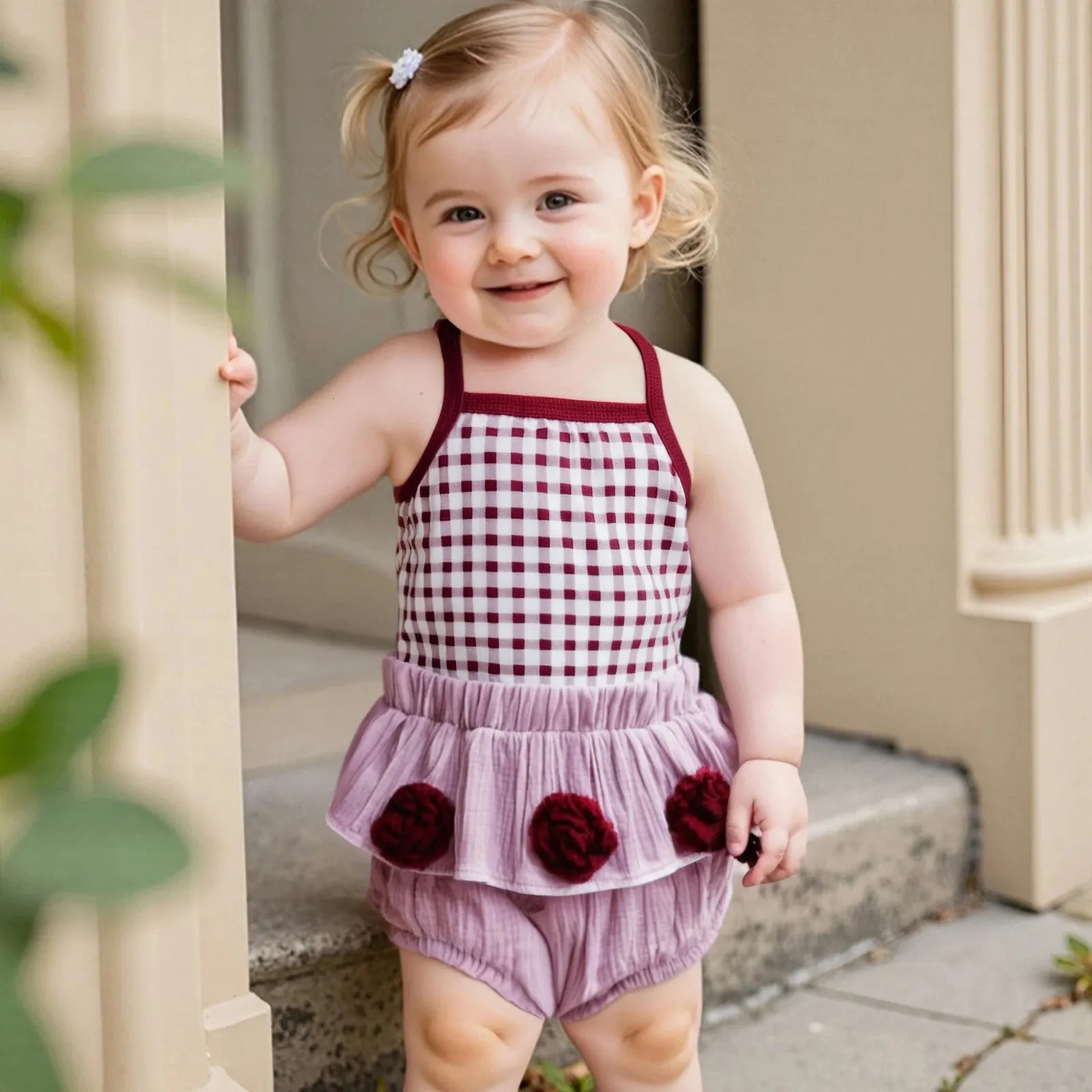 MISOWMNJOY Soft Cotton Baby Girl Clothes Two-Piece Set: Sleeveless ...