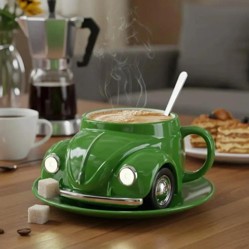 Creative Funny Beetle-Shaped Coffee Mug, Unique Handmade Novelty Car ...