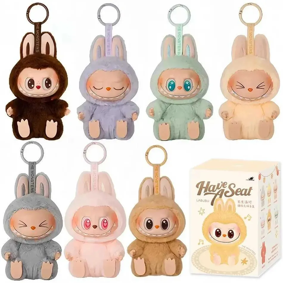 Labubu Macaron Keychain 15cm Designer Vinyl Plush Blind Box Doll ...