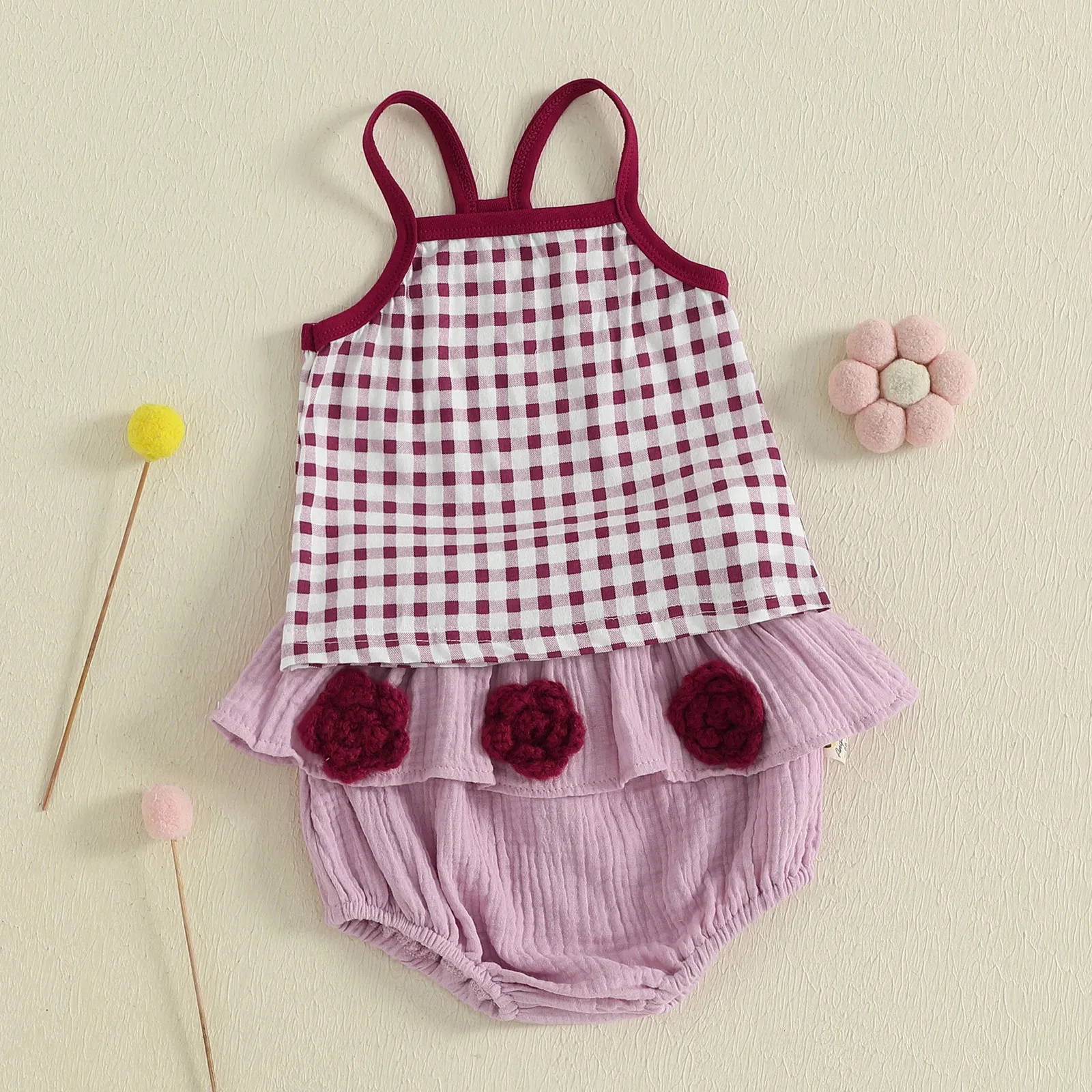 MISOWMNJOY Soft Cotton Baby Girl Clothes Two-Piece Set: Sleeveless ...