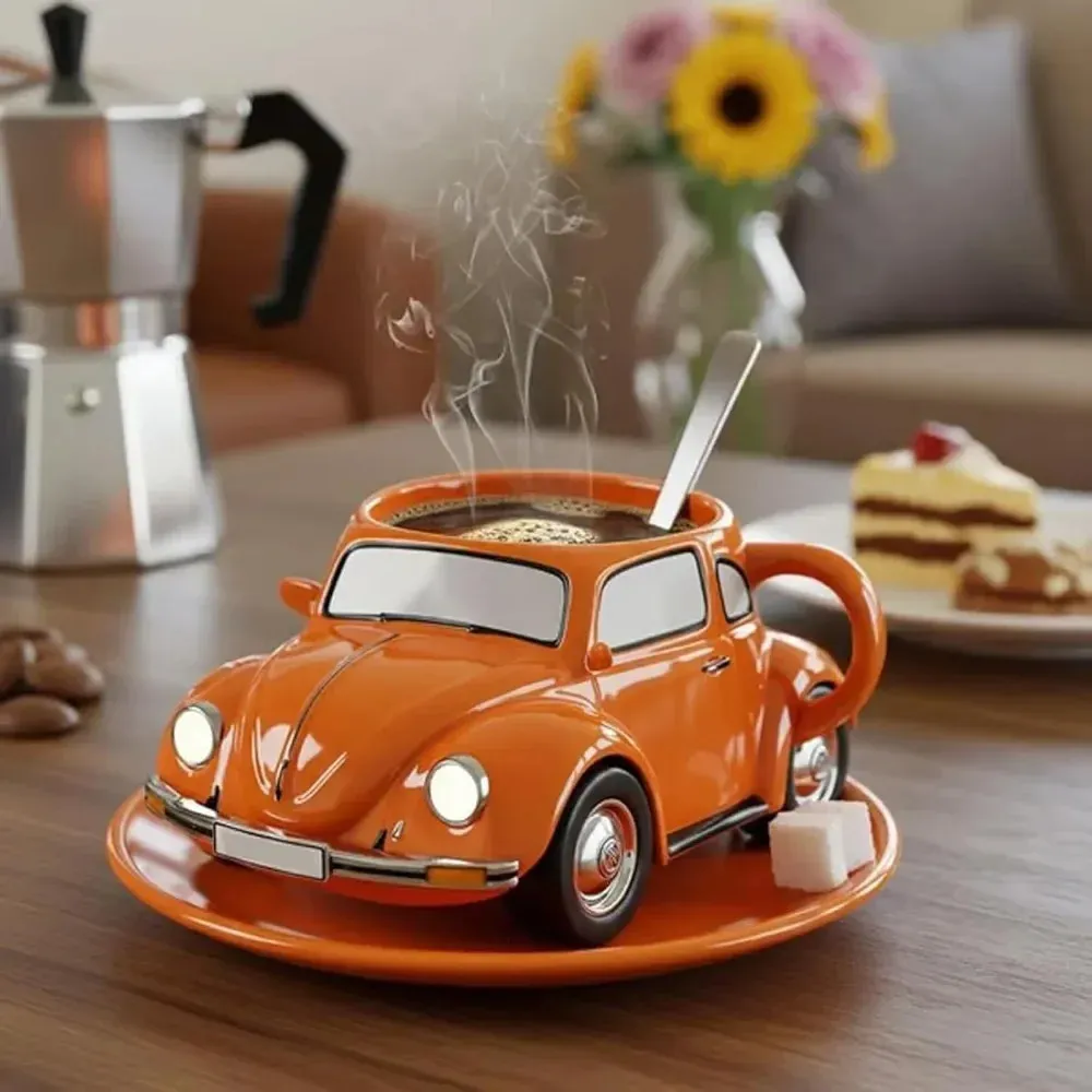Creative Funny Beetle-Shaped Coffee Mug, Unique Handmade Novelty Car ...