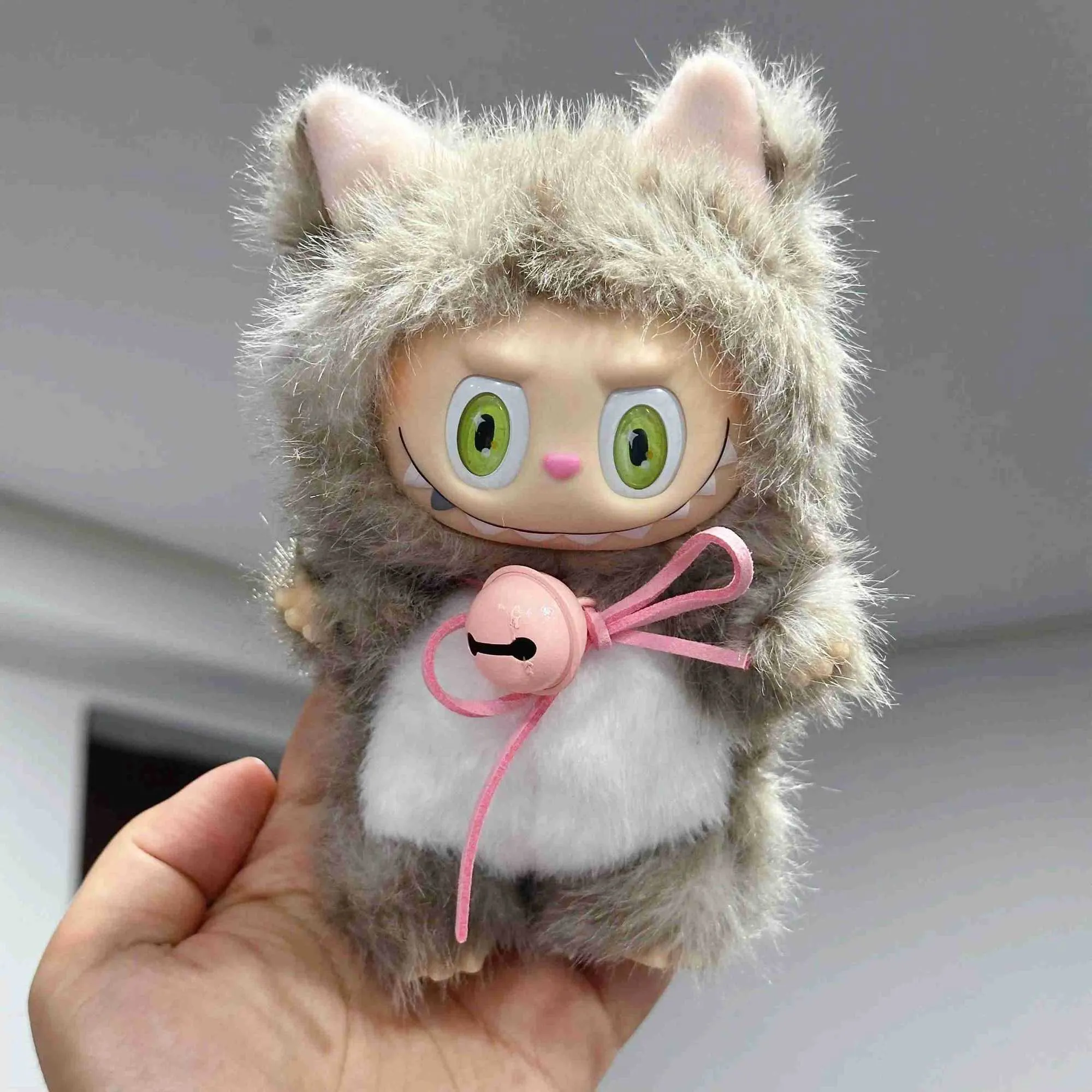 Zimo Labubu Tabby Cat With Bell Vinyl Blind Box Mobile Accessories For ...