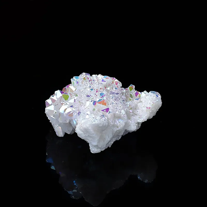 Rainbow Plated White Crystal Clusters Natural Sky... From Effiecrystal ...