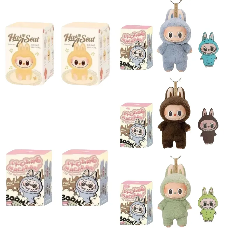 Labubu Doll Blind Box Keychains Cute Plush Keyrings Monsters Serie Pvc ...