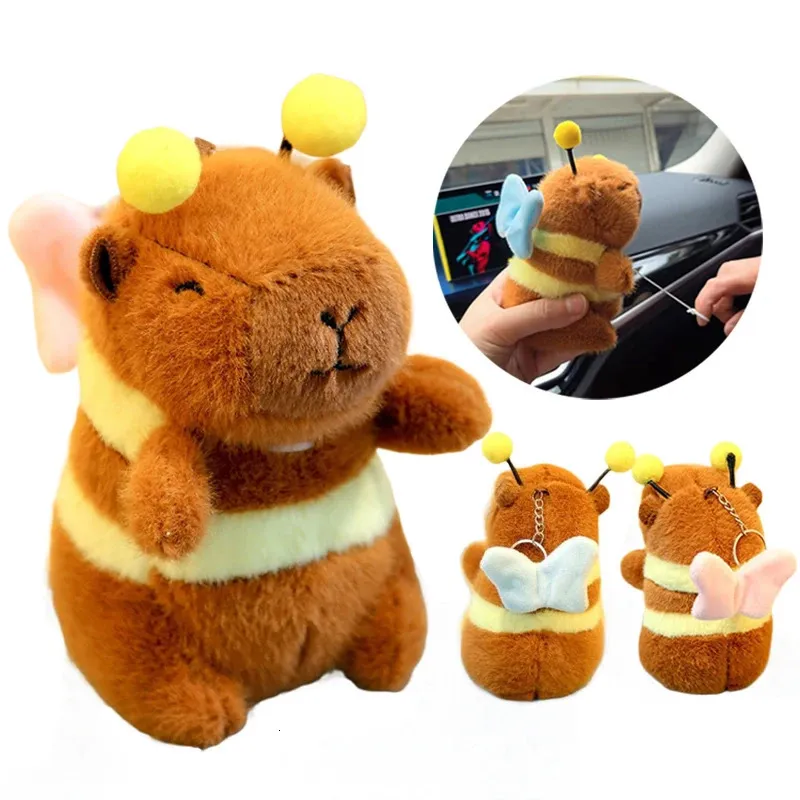 Capybara Plush Backpack Pendant Cute Bee Wings Capibara Wind Up Toy ...