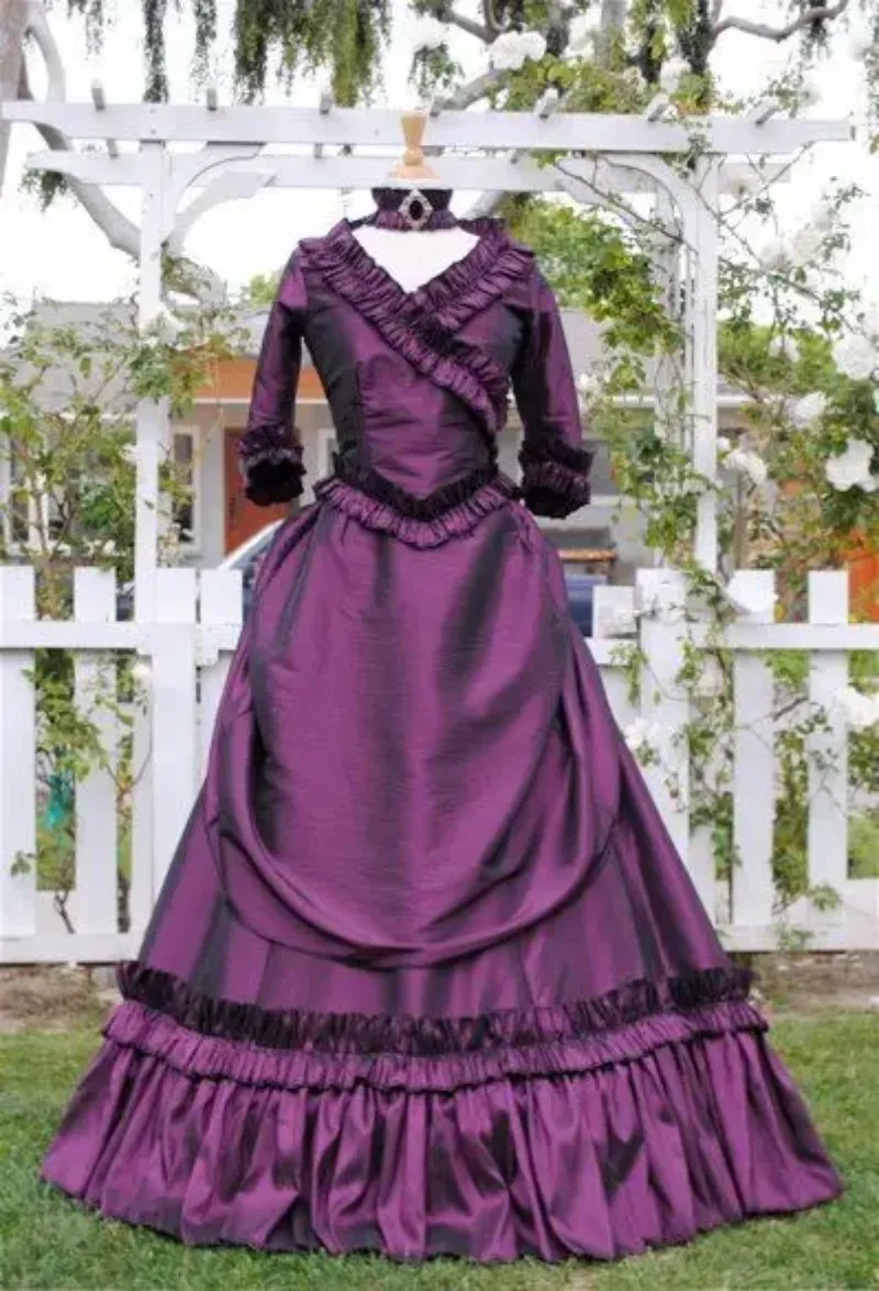 Victorian Gothic Prom Dress Ruched Medieval Style Evening Gown For ...