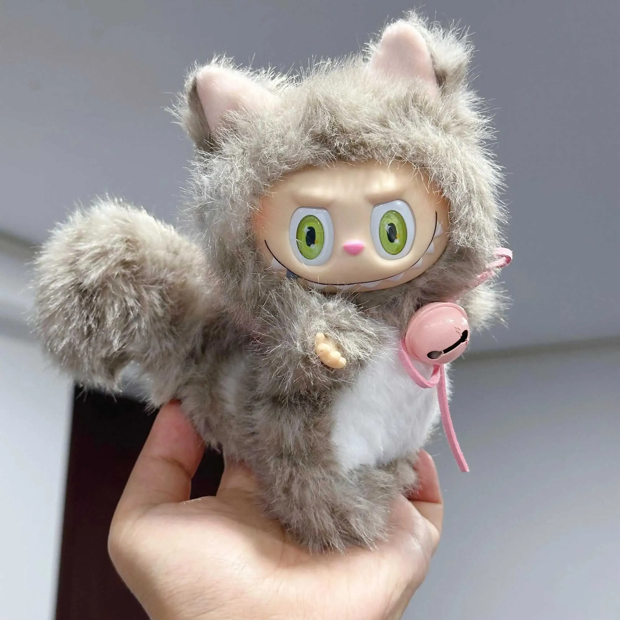Hot Zimomo Labubu Series Tabby Cat With Pink Bell Change Doll Blind Box ...