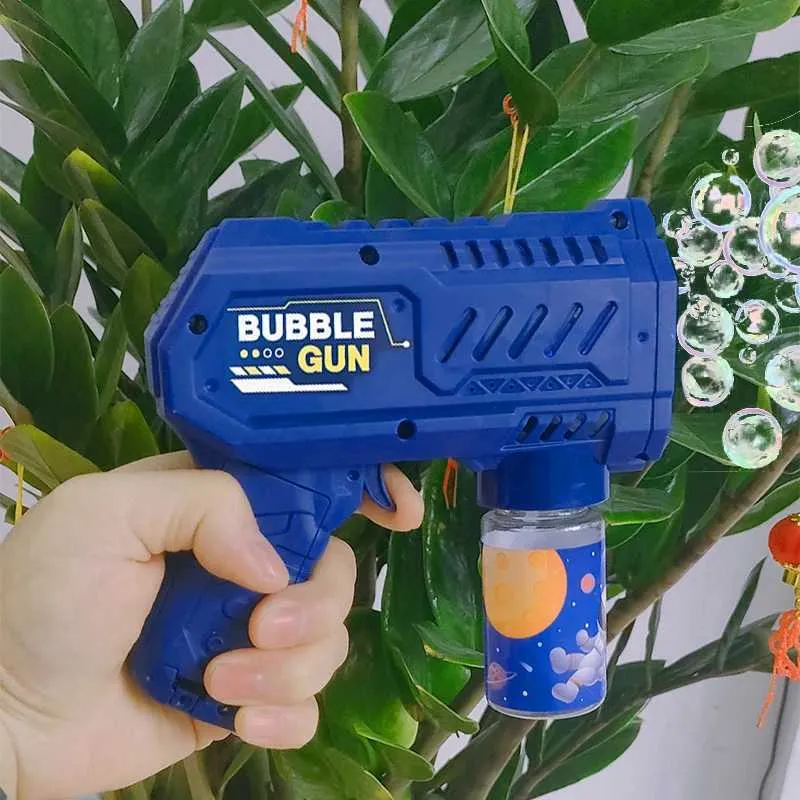 Electric Bubble Pistol Rocket Soap Machine With 10 Holes For Kids ...