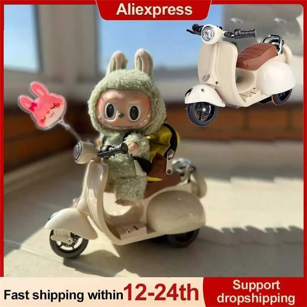 Labubu Mini Model: 360° Rotating Swing Og Doll Motorcycle For 17cm V1 ...