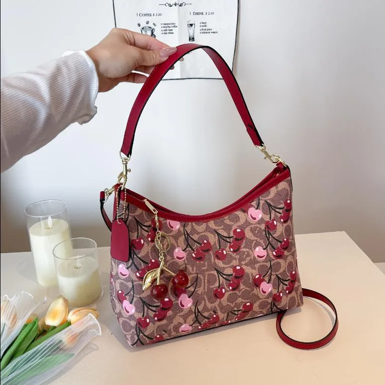 Fashionable Cherry Print Underarm Bag: Versatile Crossbody & Shoulder ...