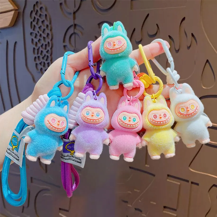 Labubu Plush Keychain Cute Cartoon Doll Backpack Charm & Car Keychain ...