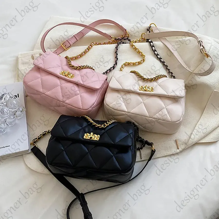 Luxury Designer Diamond Stitch Handbags For Women Metal Buckle Square ...