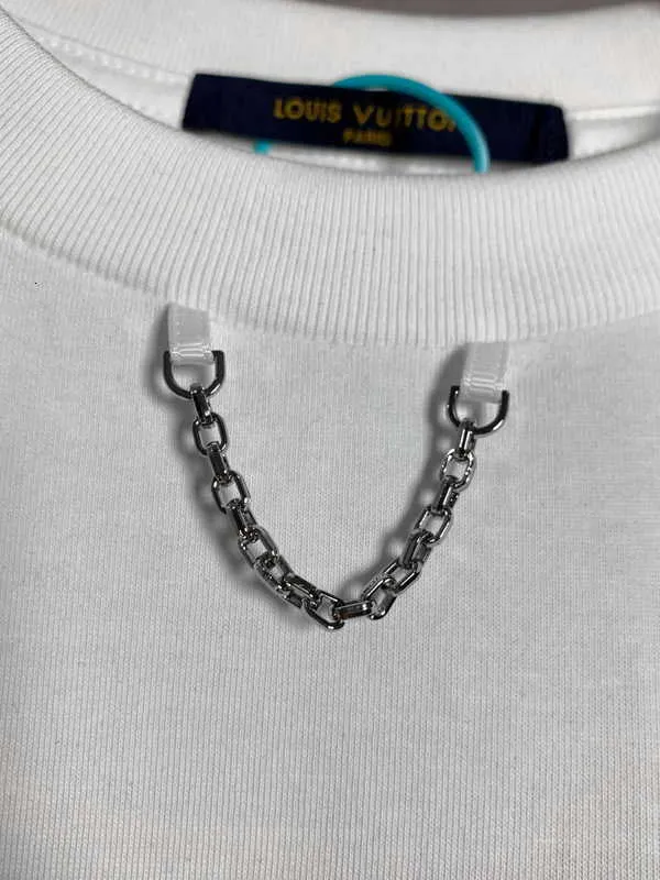 Men's Designer Brand T-Shirt: Summer Crew Neck, Short Sleeve, Chain ...