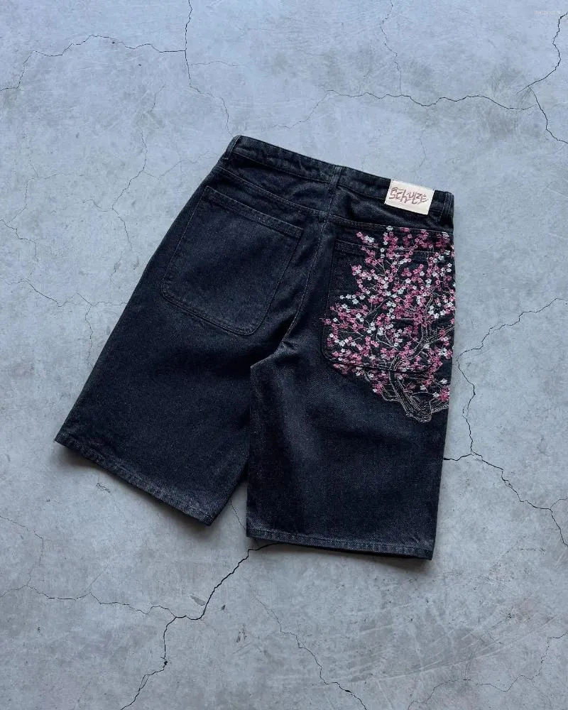 Men's Denim Shorts With Cherry Blossom Embroidery ... From Dh912352278 ...