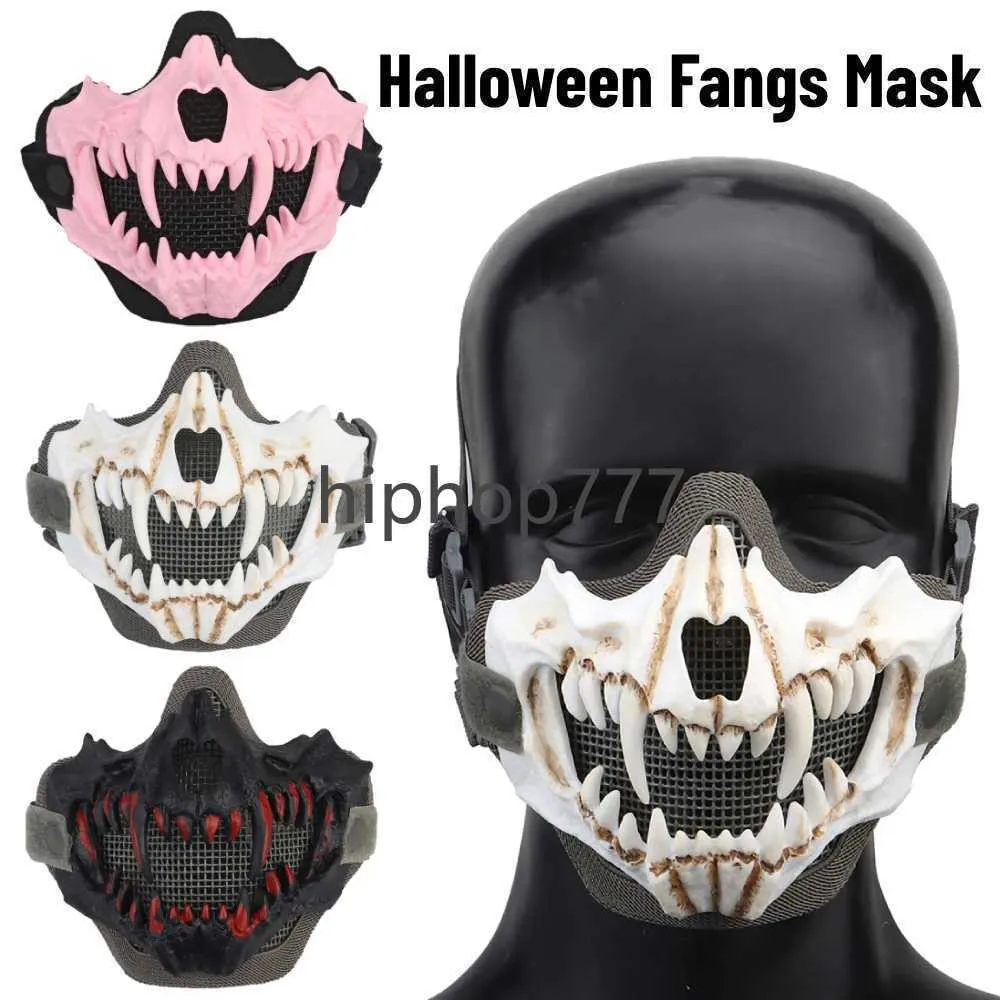Fang Fangs Half Face Hannibal Lecter Mask For Cosplay, Airsoft ...