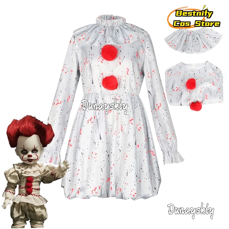 Pennywise Clown Cosplay Costume Set – Full Outfit With Headpiece For ...