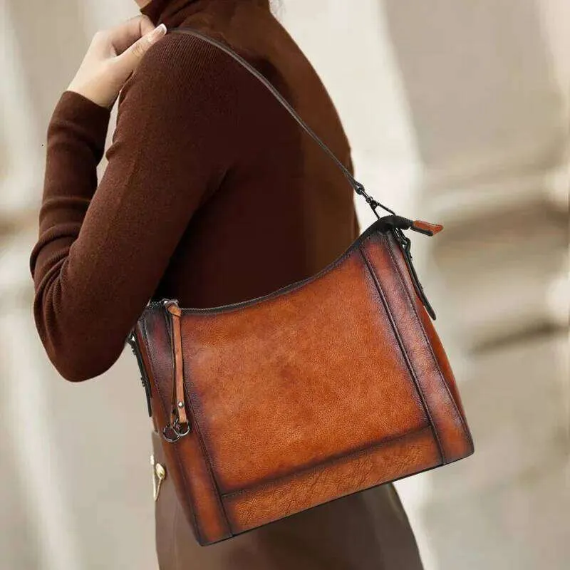 Designer Genuine Leather Crossbody Bag for Women Vintage Satchel Purse ...
