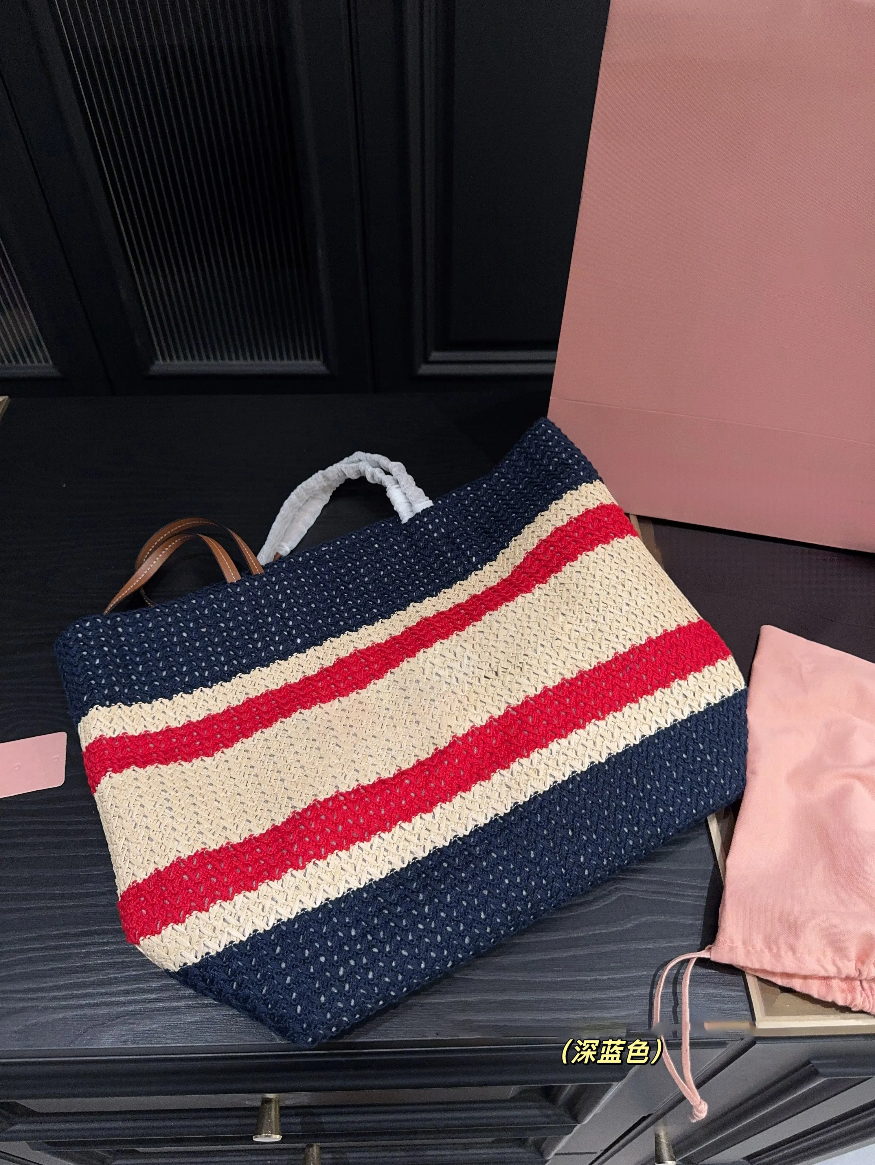 2025 New Grass Woven Bag Weaving Color Blocked Large... From Bags_13718 ...