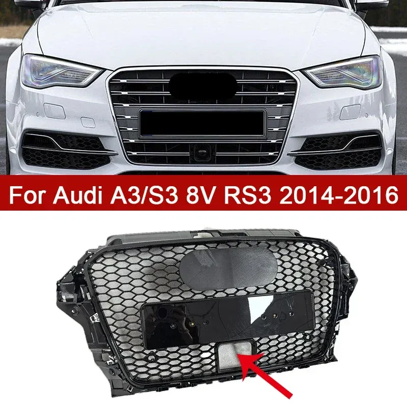 Car Front Bumper Grille Grill For Audi RS3 For A3/S3 8V 2014 2015 2016 ...