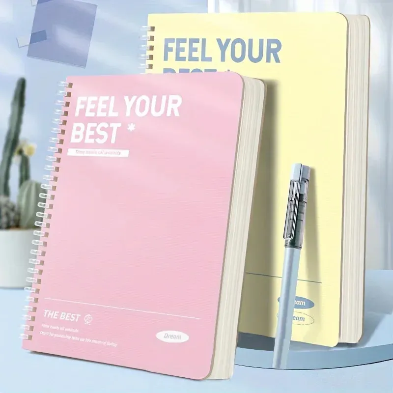 Pink A5 Thick Spiral Notebook with Perforated Pages, Loose-Leaf for ...