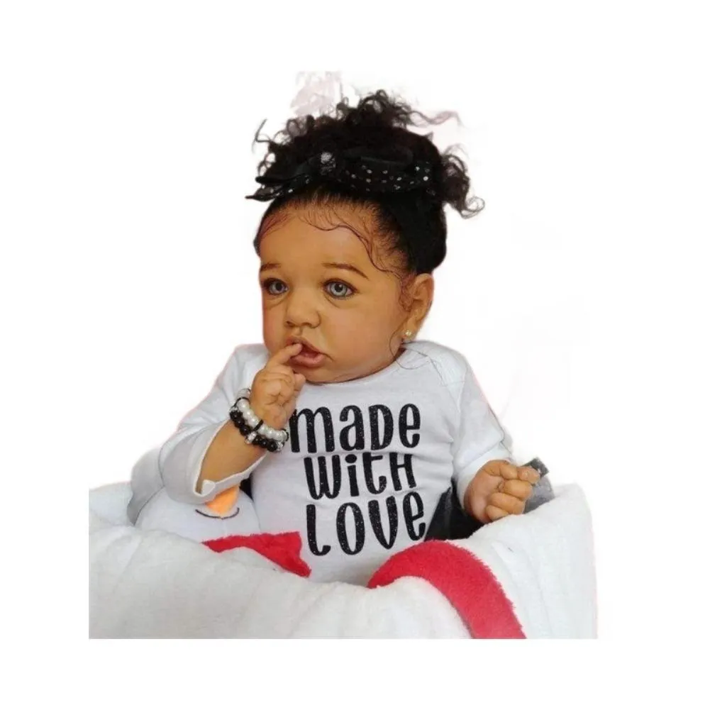 20 Inch Realistic Baby Doll African American Girl With Soft Body And ...