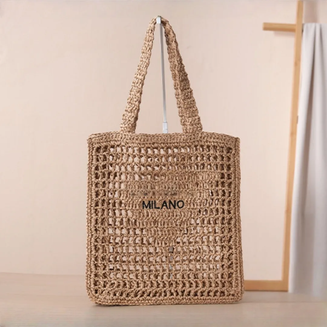 Luxury Straw Designer Straw Tote Beach Bag With Buckets Perfect For ...
