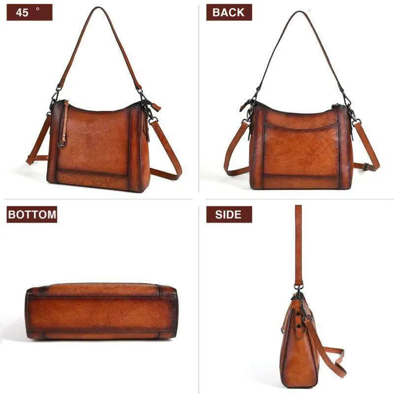 Designer Genuine Leather Crossbody Bag for Women Vintage Satchel Purse ...