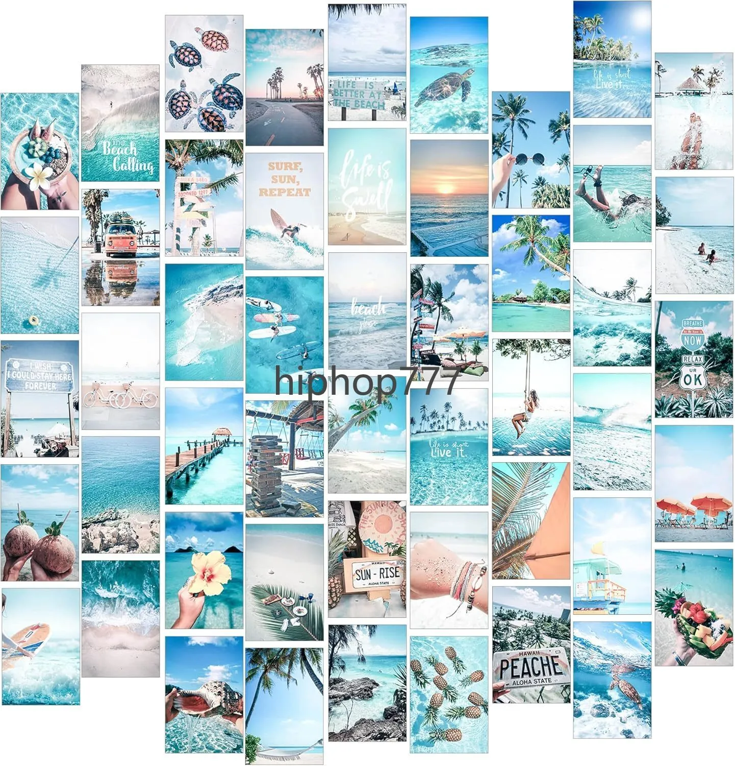 Fardes Beach Room Decor Aesthetic Pictures Blue Photo Wall Collage Kit ...