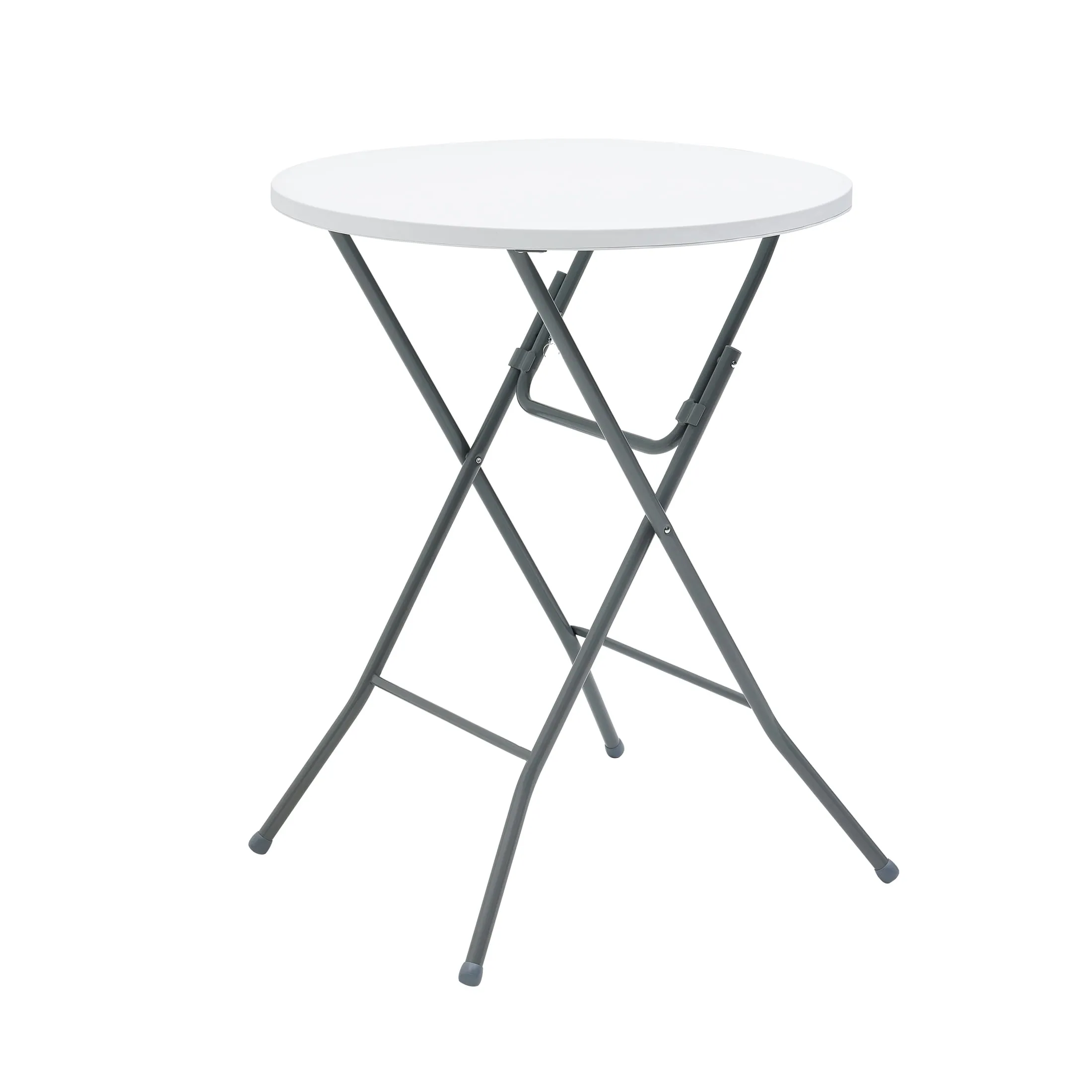 31-Inch Round High-Top Folding Table, White, Product Dimension: 31-Inch ...