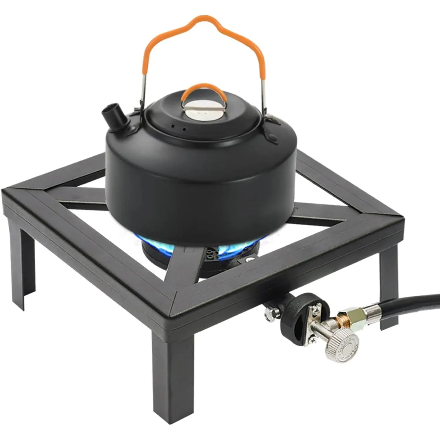 Portable Propane Gas Stove: Single Burner Outdoor Cooker With Adjustable Regulator Hose For ...