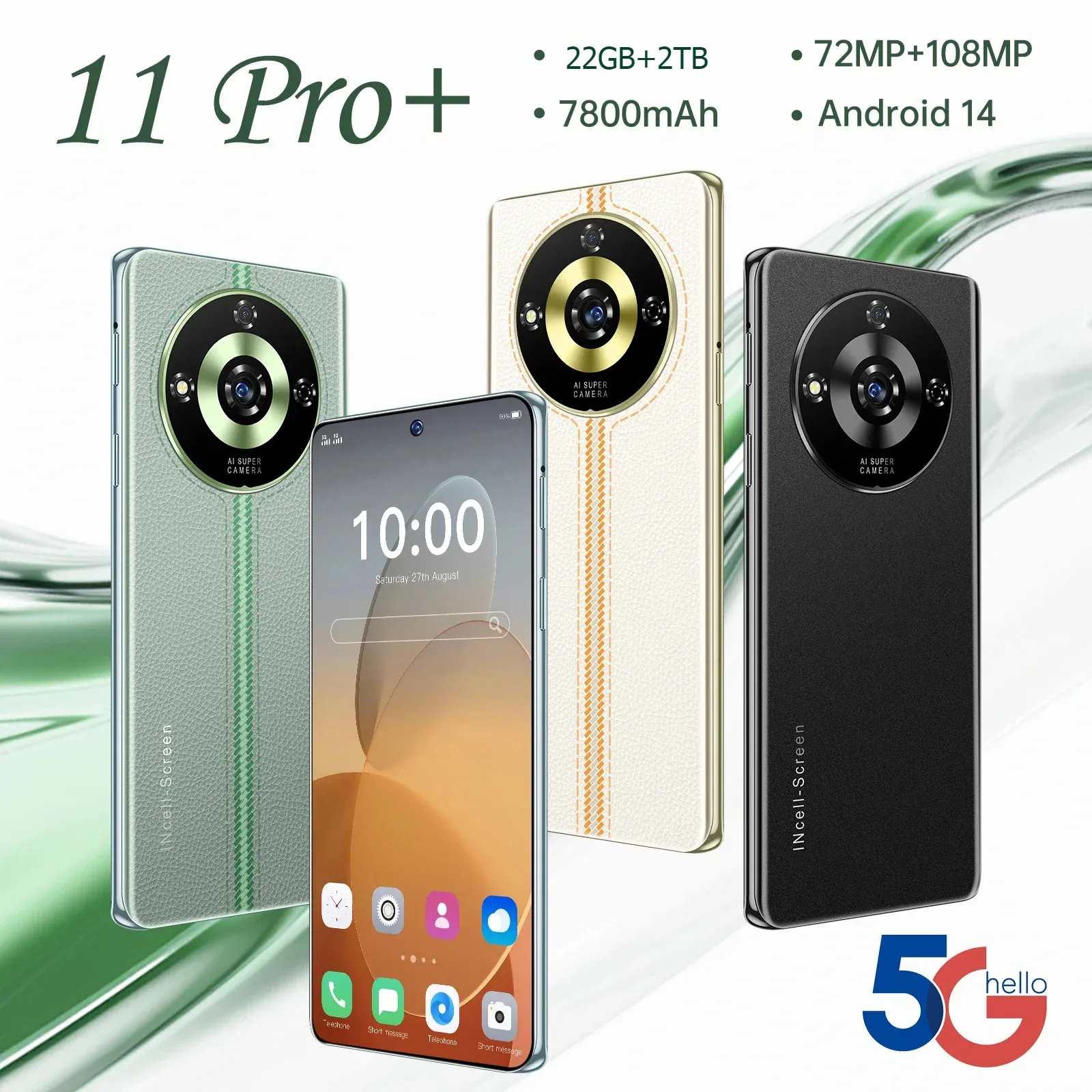 11 Pro+ Smartphone 5G 7.6 HD Original Global Version Face ID Cellphones ...