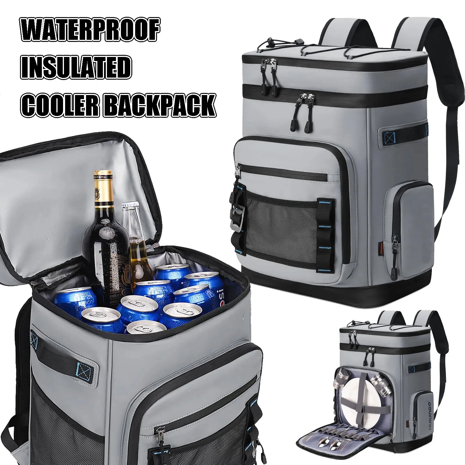 Leak Proof 30L Insulated Cooler Waterproof Laptop Backpack For Men And ...