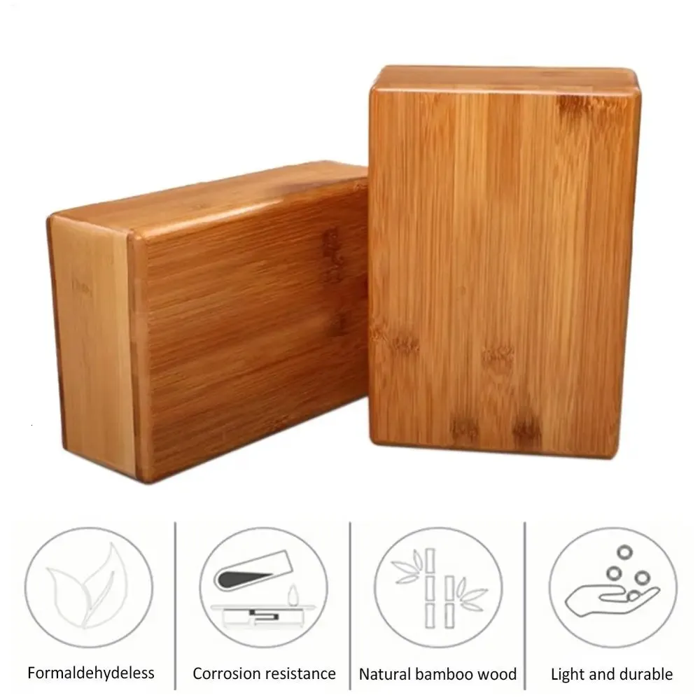 Natural Bamboo Yoga Block for Sport, Home Gym Exercise, and Fitness ...