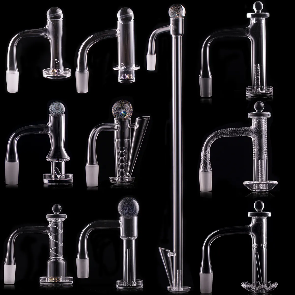 Quartz Banger Set Full Weld Beveled Edge Control Tower Smoking Terp ...