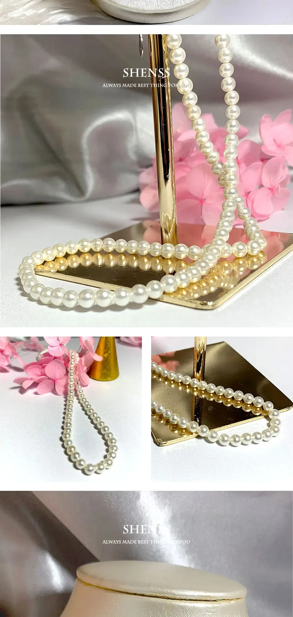 Elegant 4mm Shell Pearl Necklace for Women, 40-60cm, 925 Sterling ...