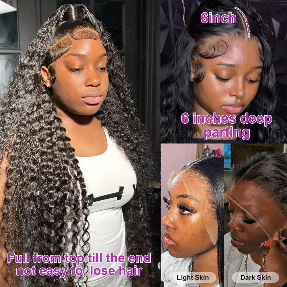 Deep Curly Lace Front Wigs 13x4 13x6 HD Lace Frontal Synthetic Hair ...