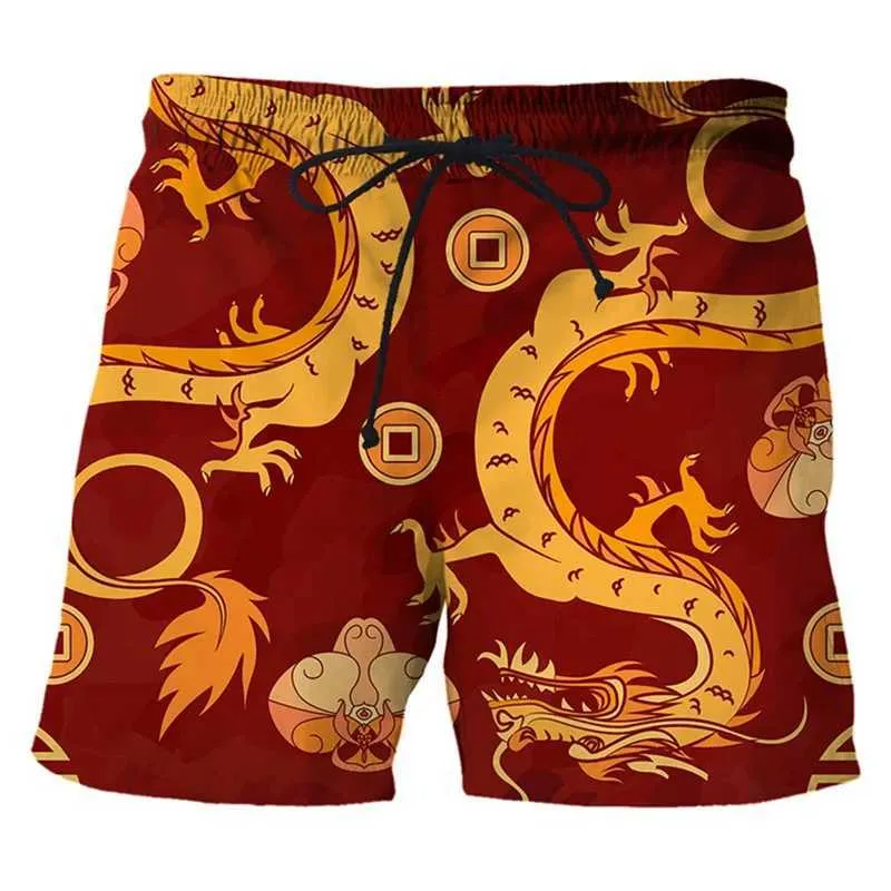 Men's Chinese Dragon 3D Print Lobster Swim Shorts Loose Fit, Quick Dry ...