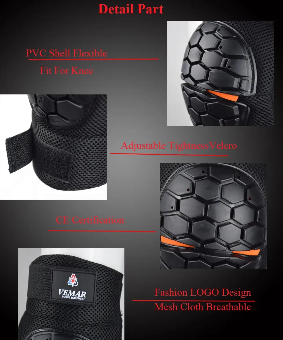Vemar Motorcycle Knee Pads, MTB DH MX Dirt Bike Moto Knee Brace Support ...