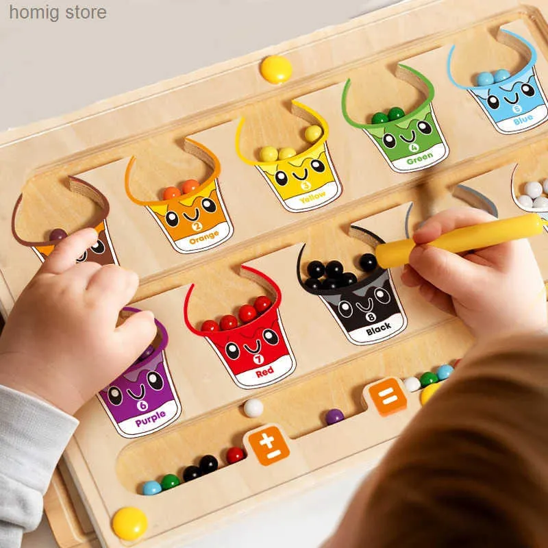 Magnetic Color Sorting Maze Board 2 In 1 Number Matching And Counting ...