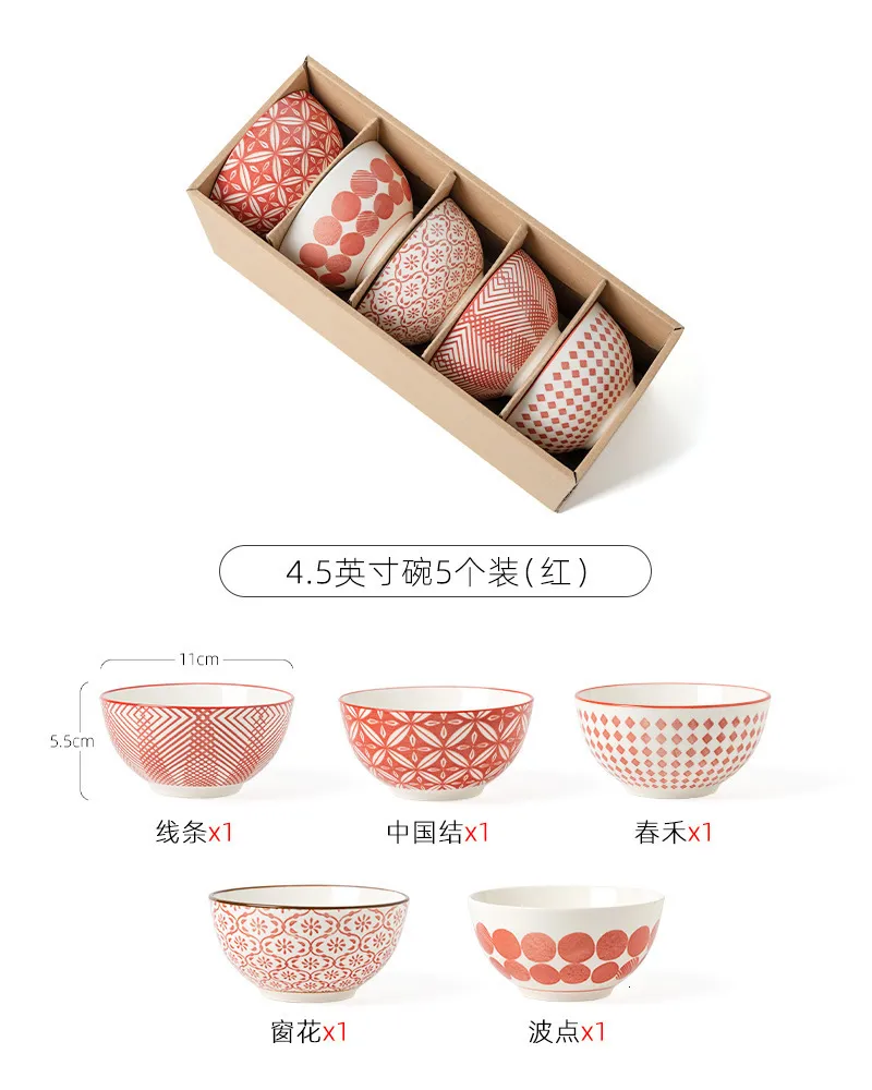 Japanese Tableware Bowl Set: Creative Ceramic Soup, Rice, and Fruit ...