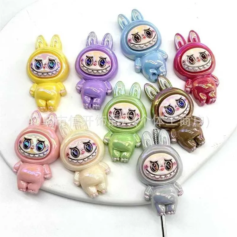 Labubu Keychain Perforated Beads Kit UV Plated Resin DIY Bead Pen ...