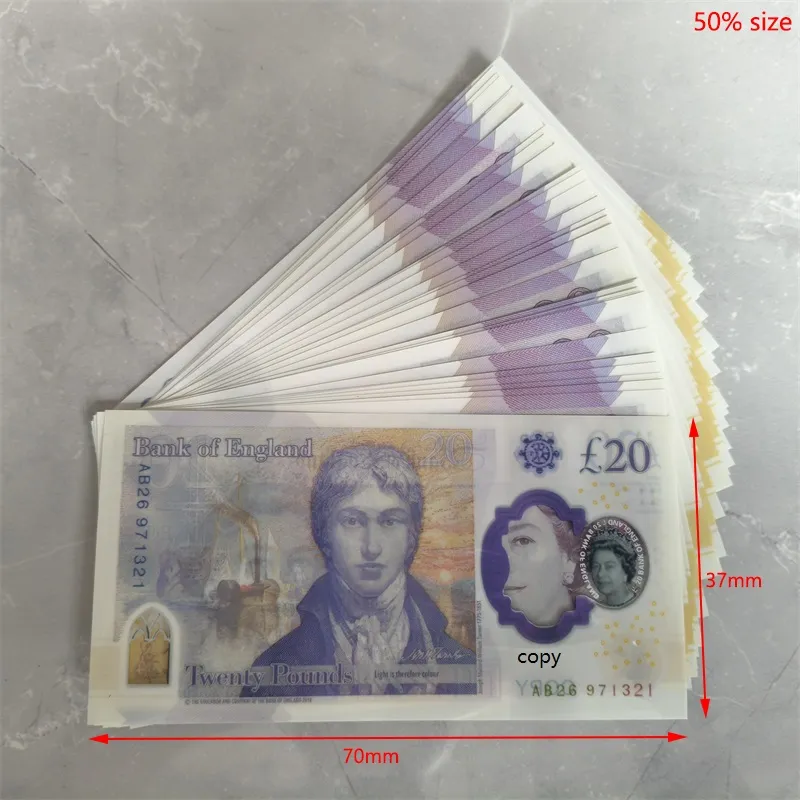 Realistic Plastic Prop Money UK Copy Banknote Party Pounds Fake Money ...