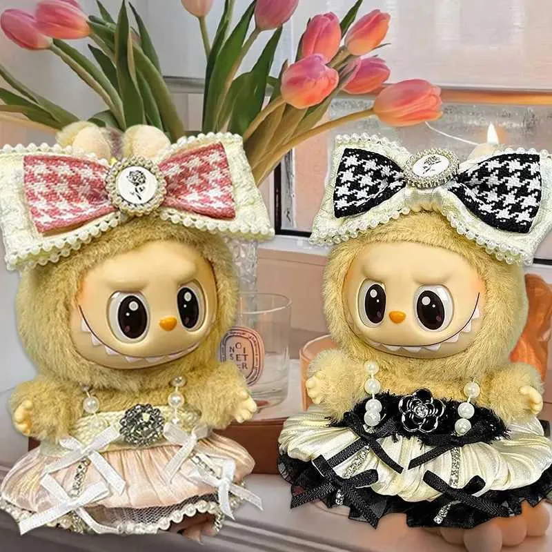 17cm Labubu Clothes Outfit Luxury Mini Labubu Plush Toy Doll Clothing ...