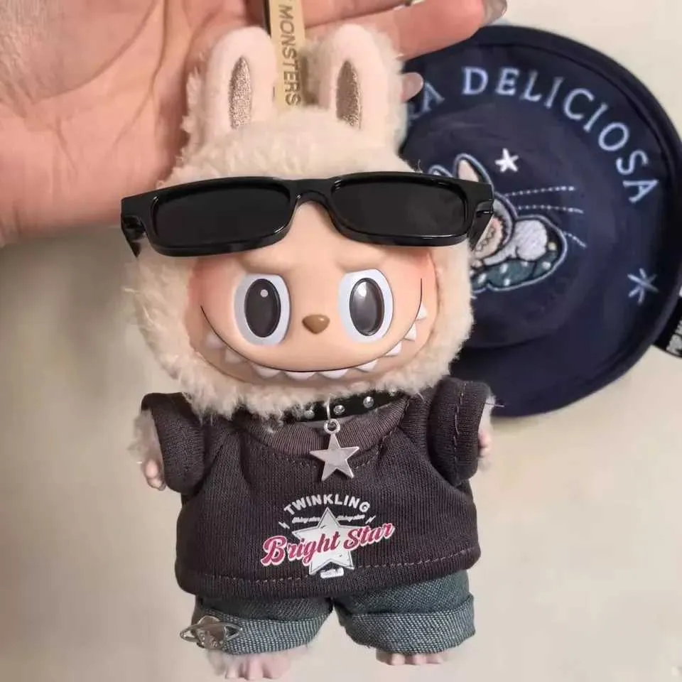 Labubu Doll Rock Series Cotton Clothes Set 17cm Soft Vinyl Collectible ...