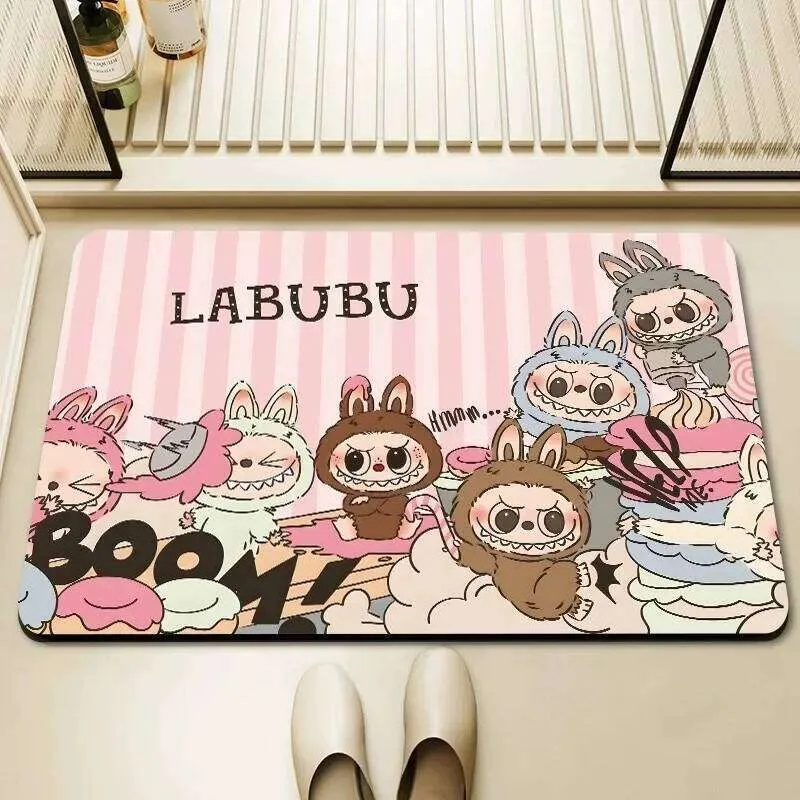 Labubu Diatom Mud Water Uptake Mat Quick Drying Soft Bath Rug For ...